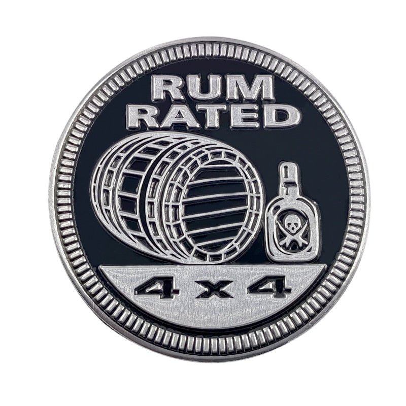 Rum Rated Jeep 4x4 3D Aluminum Badge | Jeep Vehicle Decor Accessory ...